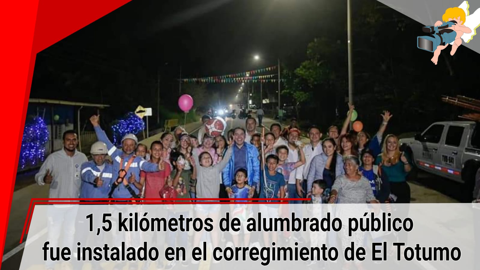 1,5 kilómetros de alumbrado público fue instalado en el corregimiento ...